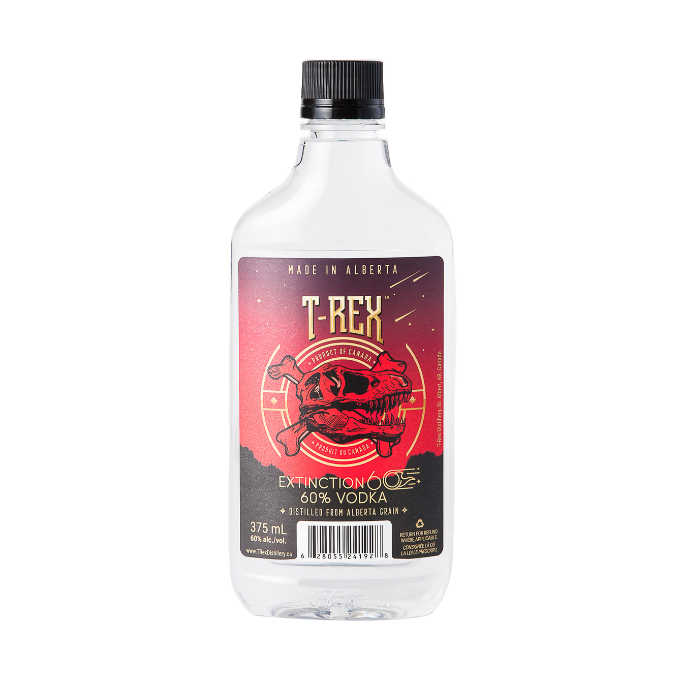 T-Rex Extinction60 Vodka 375mL, 60% alc./vol. – T-Rex Distillery
